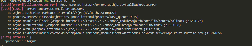 Error messages are logged in the server · Issue #9099 · nextauthjs/next-auth · GitHub