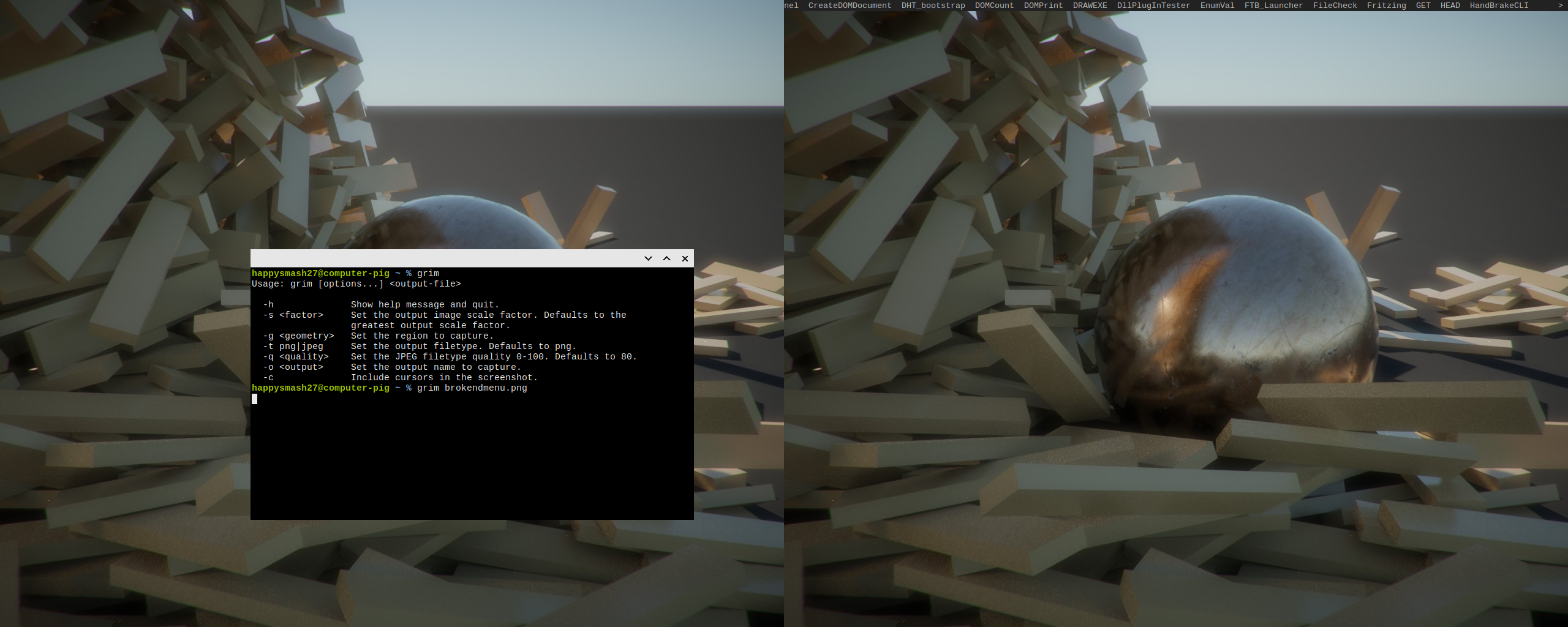 Dmenu, despite appearing to try to display on my first monitor, does not actually appear on it ...