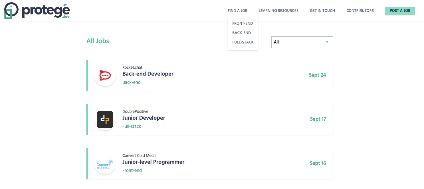 Find a Job submenu stays open after click · Issue #201 · ProjectProtege/protege · GitHub