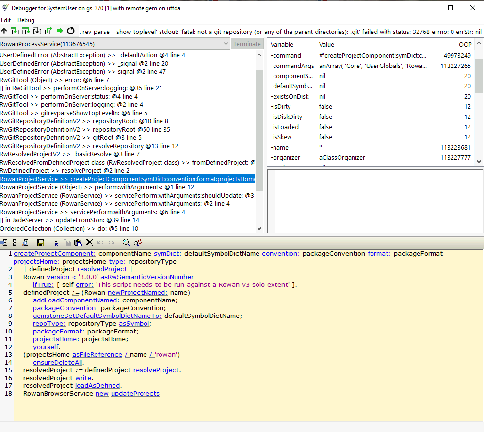 Using empty string ('') as project name can cause undue grief and is difficult debug ... an ...