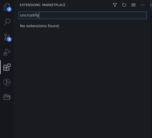Uncrustify not shown in the extension marketplace · Issue #114344 · microsoft/vscode · GitHub