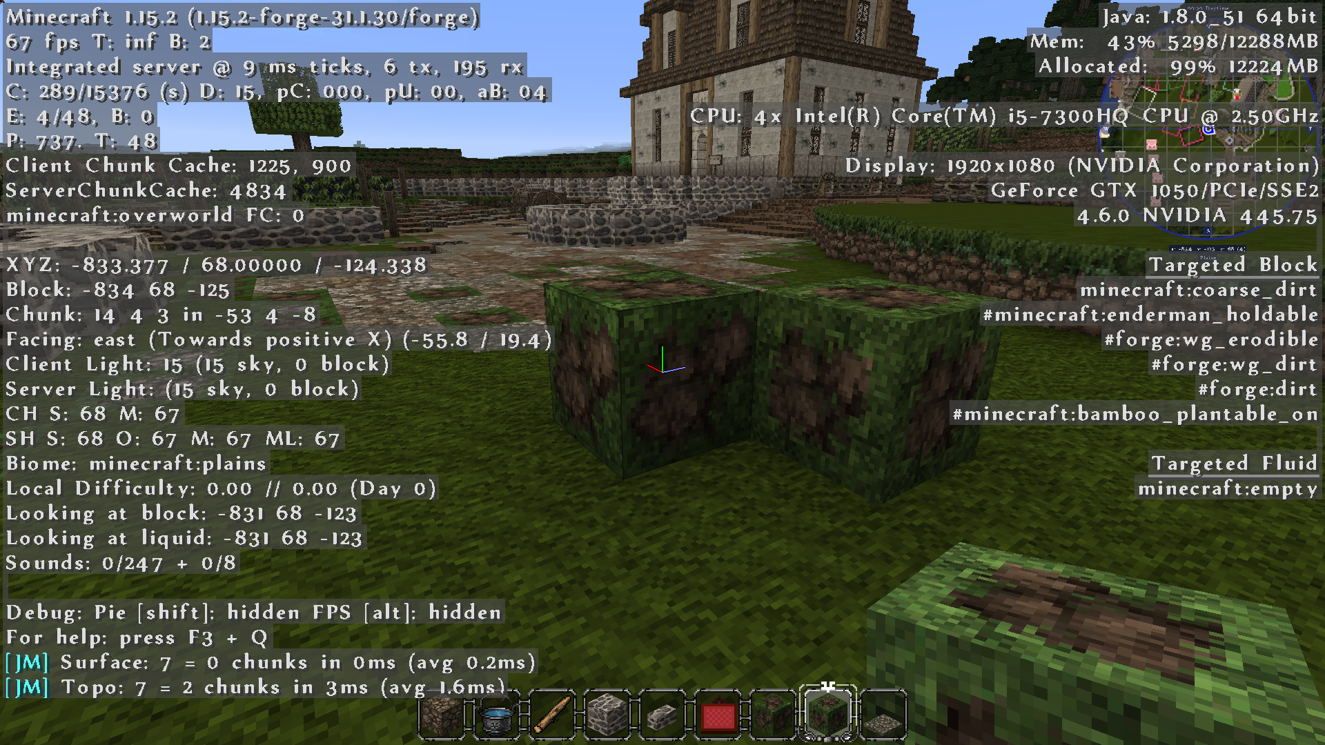 `minecraft:coarse_dirt` and `conquest:grassy_dirt` are the same texture ...