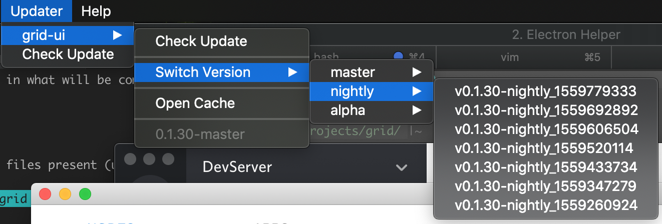 Bug: shell updater menu not displayed · Issue #135 · ethereum/grid · GitHub
