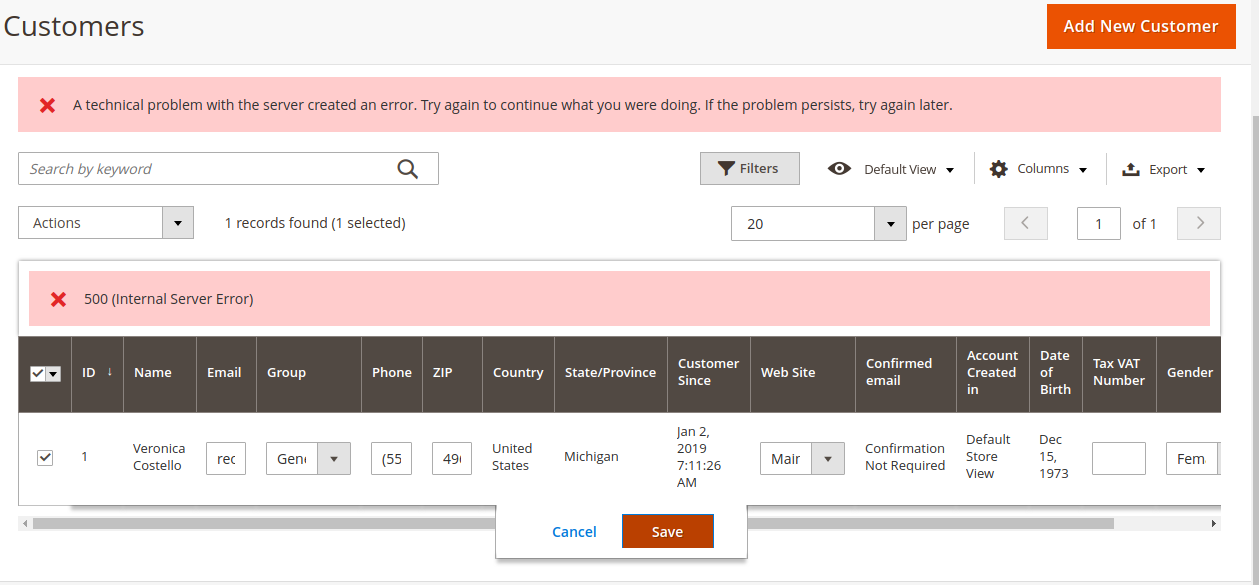 500 response on customer email change on customer grid · Issue #22659 · magento/magento2 · GitHub