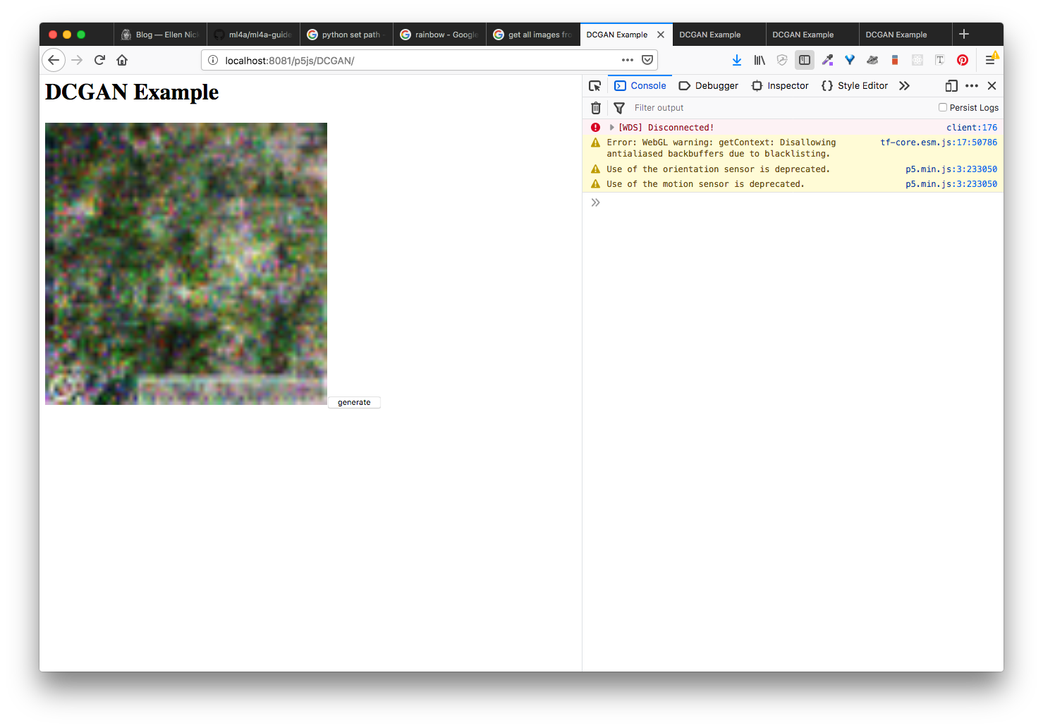 DCGAN example image dataset - geo map generator · Issue #402 · ml5js/ml5-library · GitHub