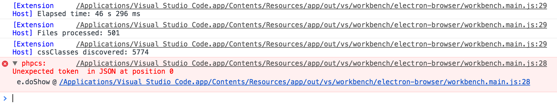 Error Phpcs Unexpected Token F In Json At Position 0 · Issue 32 · Ikappasvscode Phpcs · Github