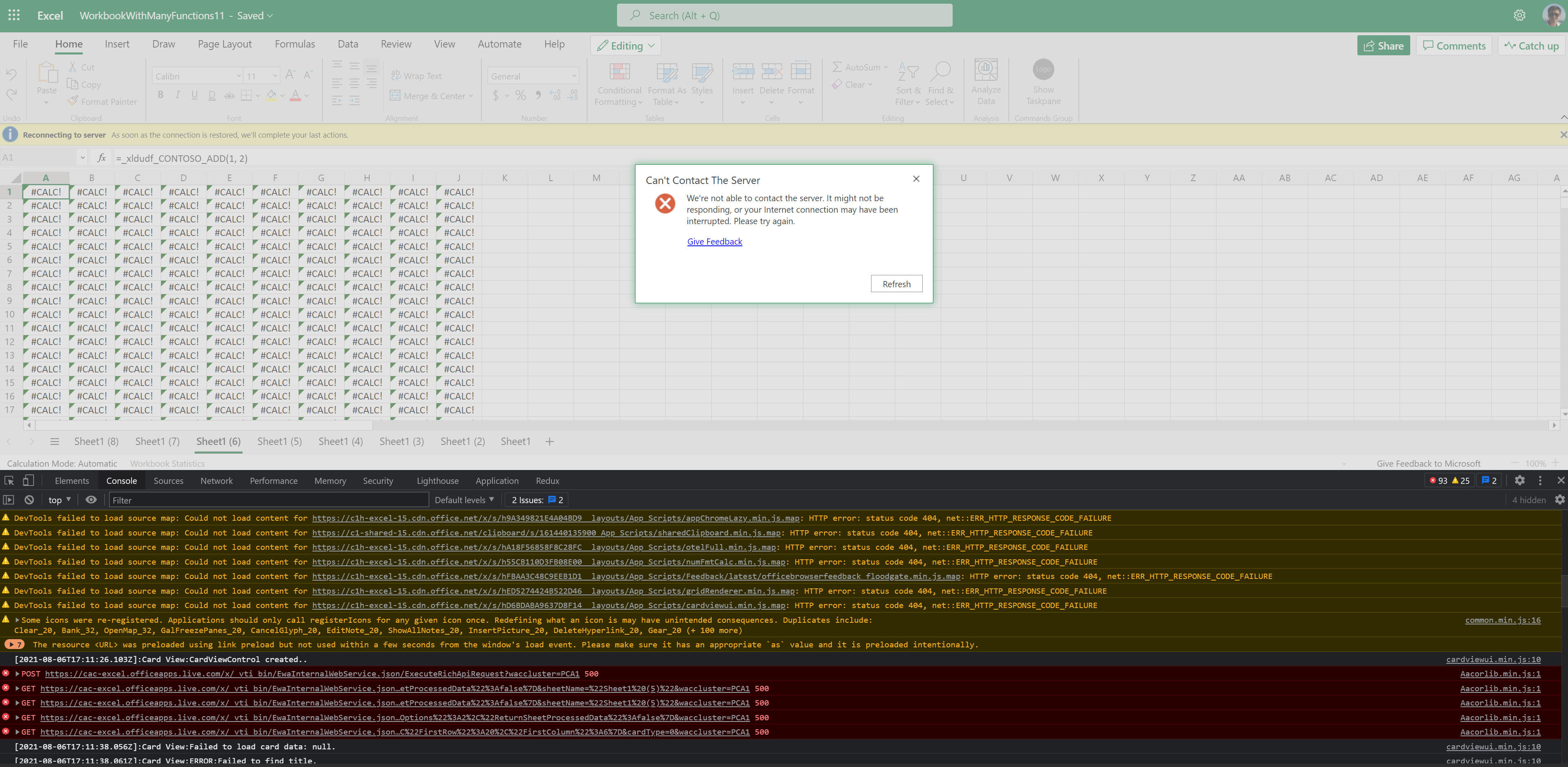 [Excel] Addin is unusable in Chrome in a workbook with certain number of custom functions ...