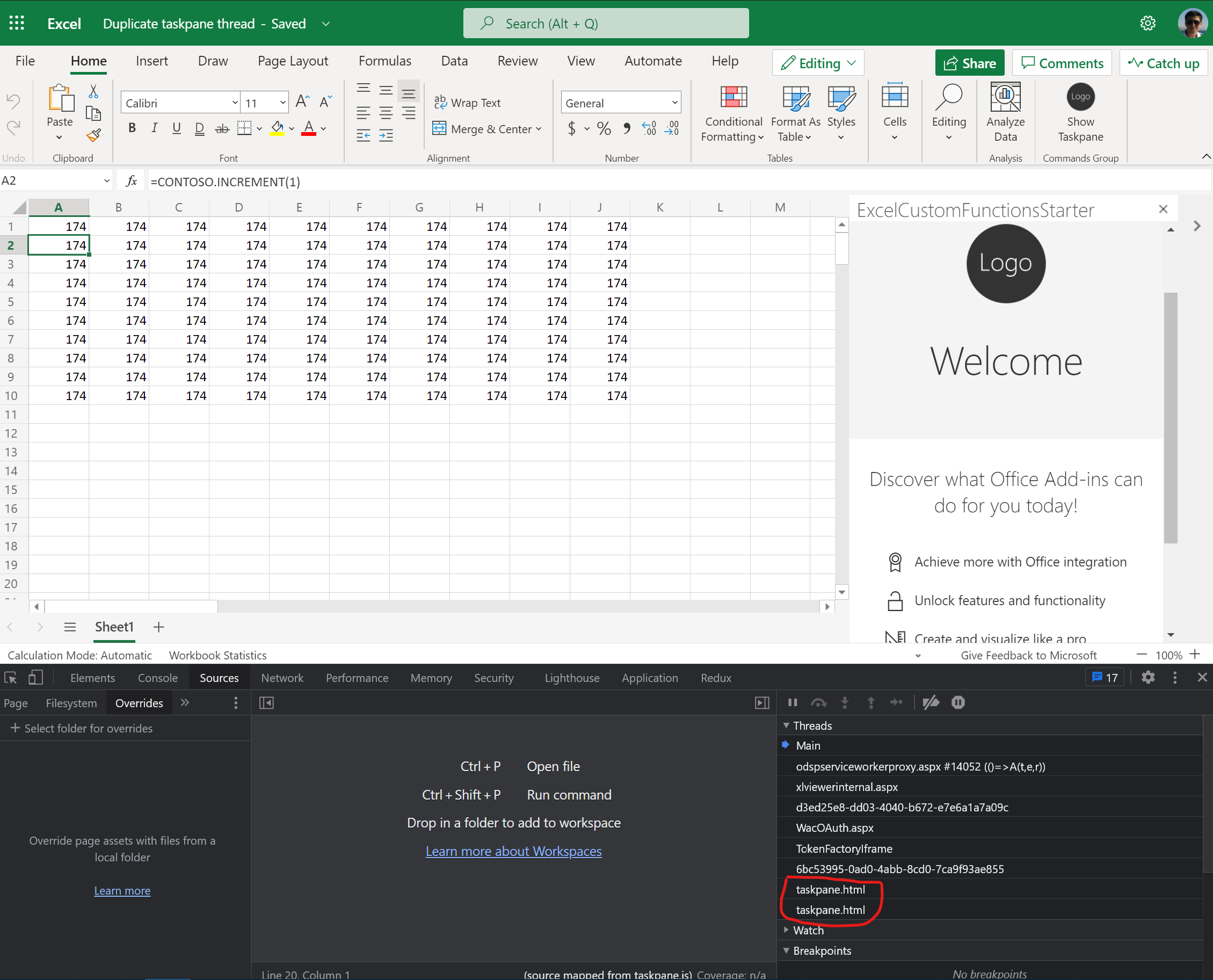 Excel Duplicate Taskpane Thread · Issue 2096 · Officedevoffice Js · Github