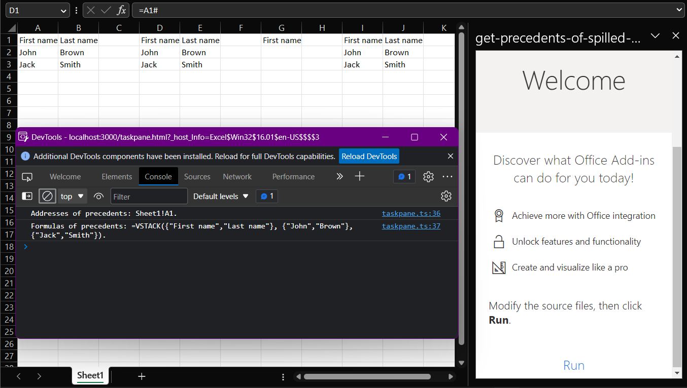 Range.getPrecedents API does not properly handle spilling range references · Issue #3259 ...