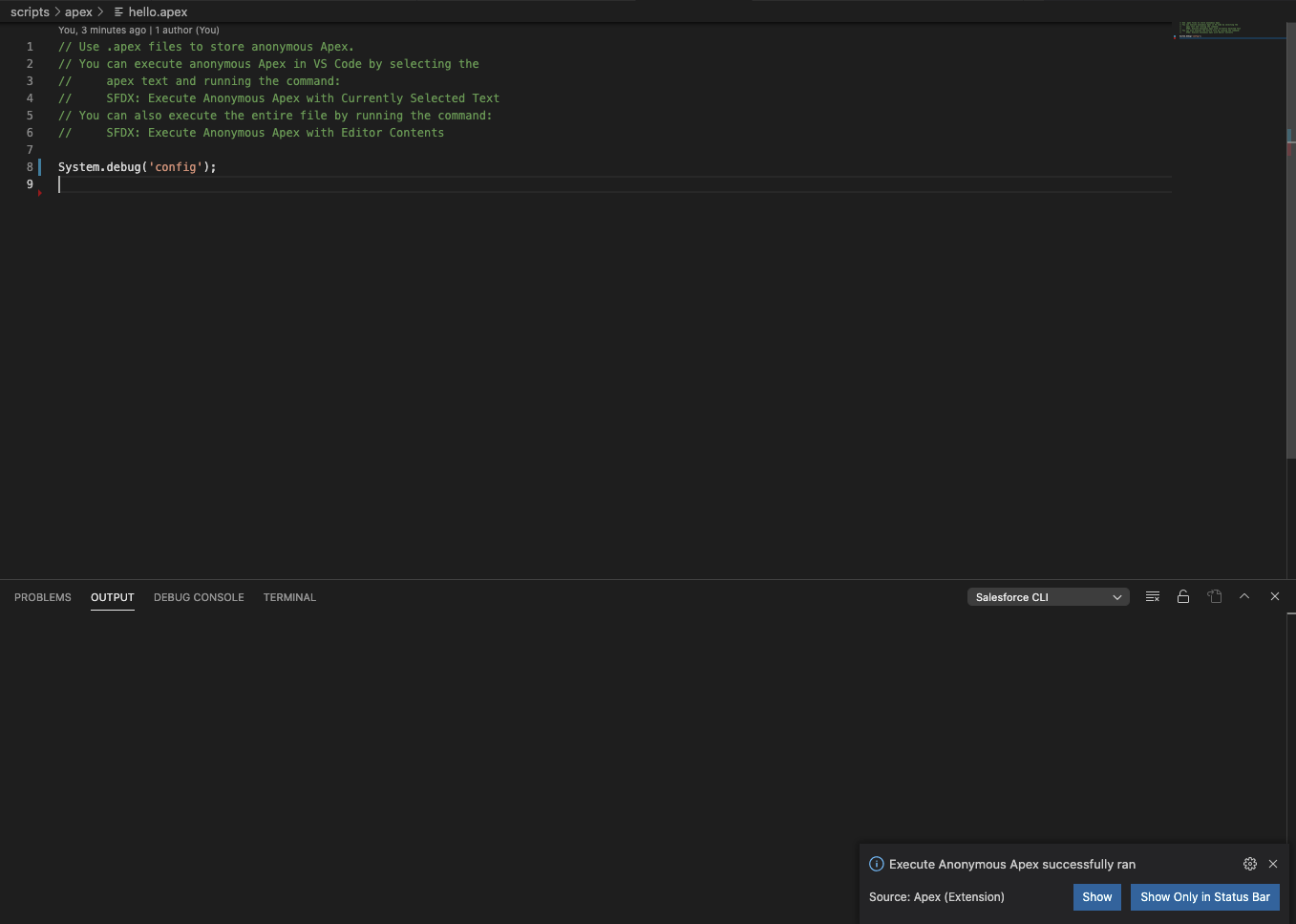 Execute Anonymous Apex With Editor Contents Is Not Showing Output Vs Code · Issue 2951