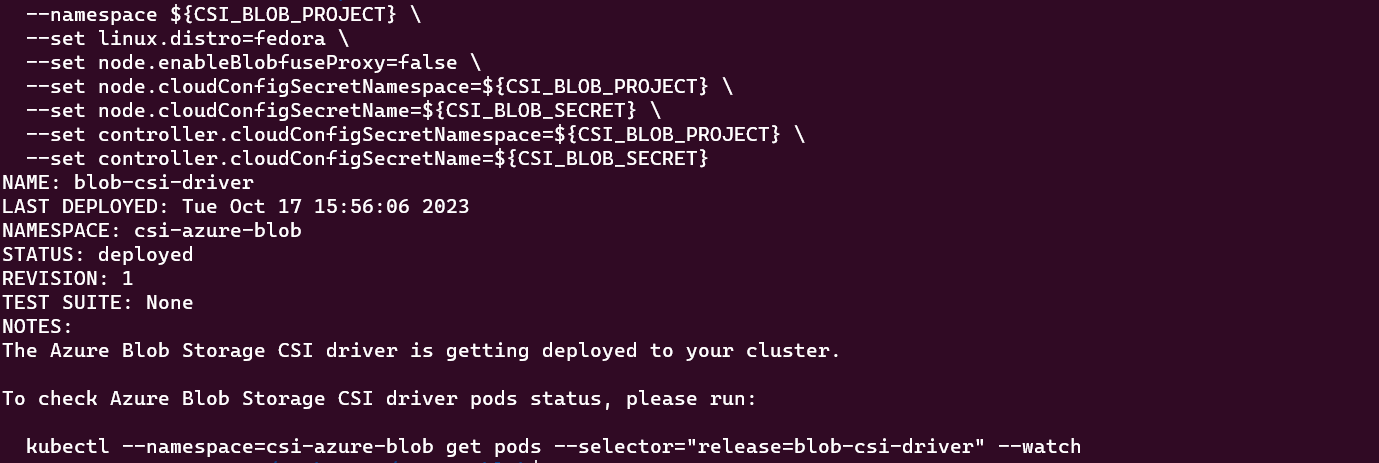 Wrong Command To Check Azure Blob Storage Csi Driver Pods Status · Issue 1070 · Kubernetes Sigs