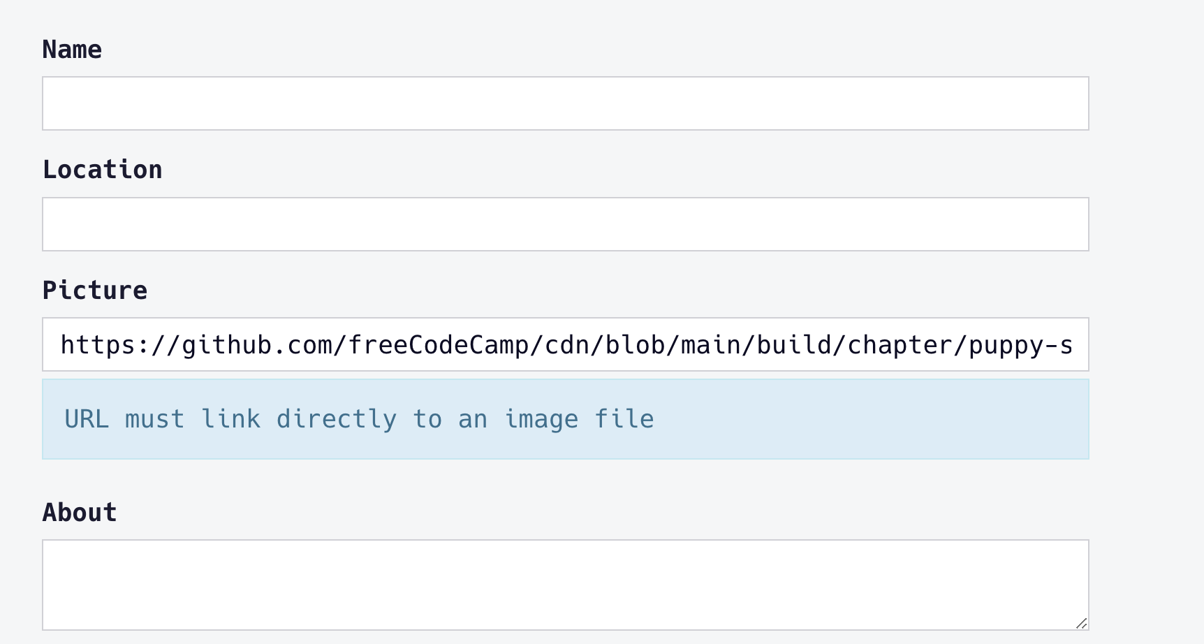 Weird validation for portfolio inputs in the setting page · Issue #49132 · freeCodeCamp ...