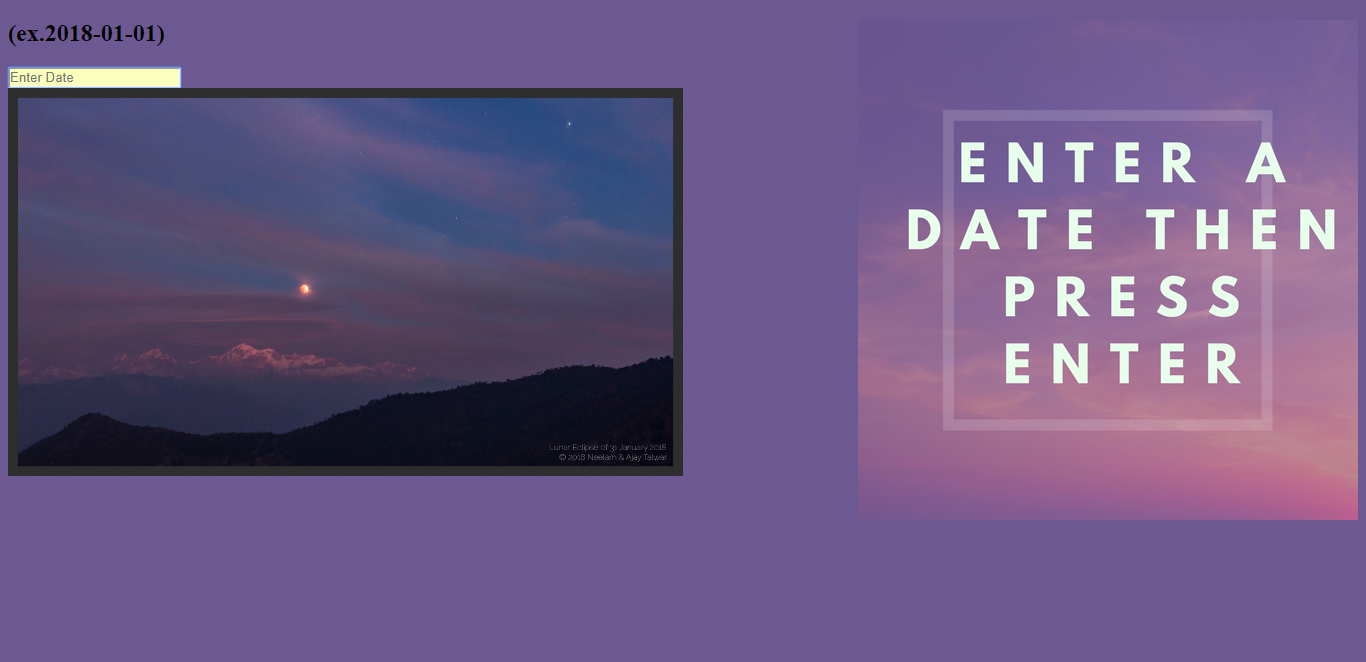 GitHub - dscarlett-chwy/NASA-POD-API: App allows user to enter a date ...