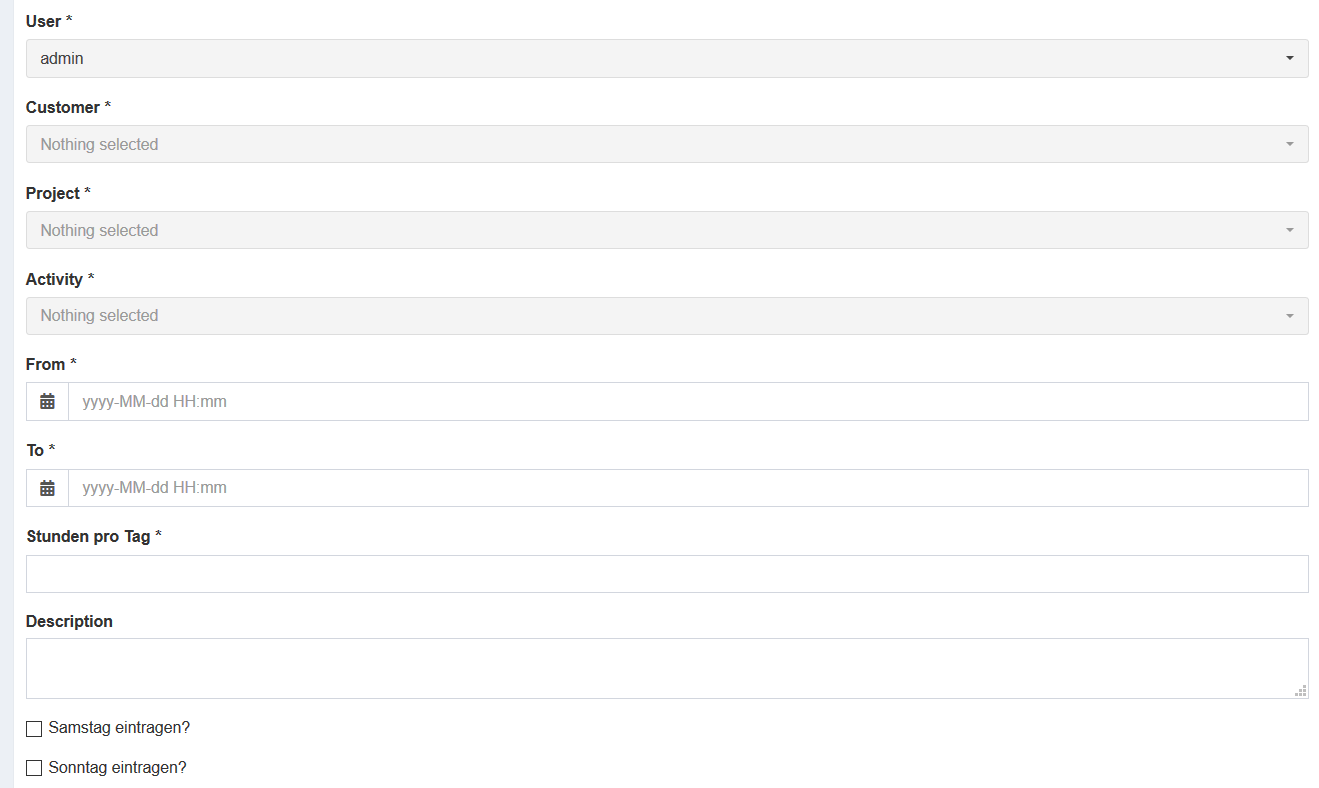 Create multiple entries · Issue #1119 · kimai/kimai · GitHub