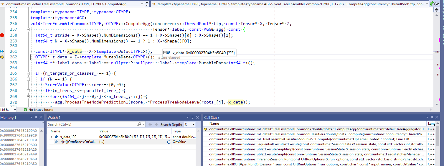 Read Access Violation error and application crash while inference from TreeEnsembleClassifier ...