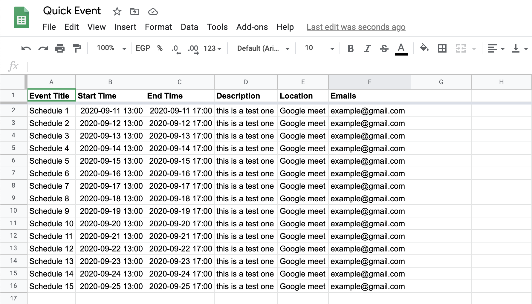 GitHub - iayazedan/Quick-Event: Google spreadsheet Add-on