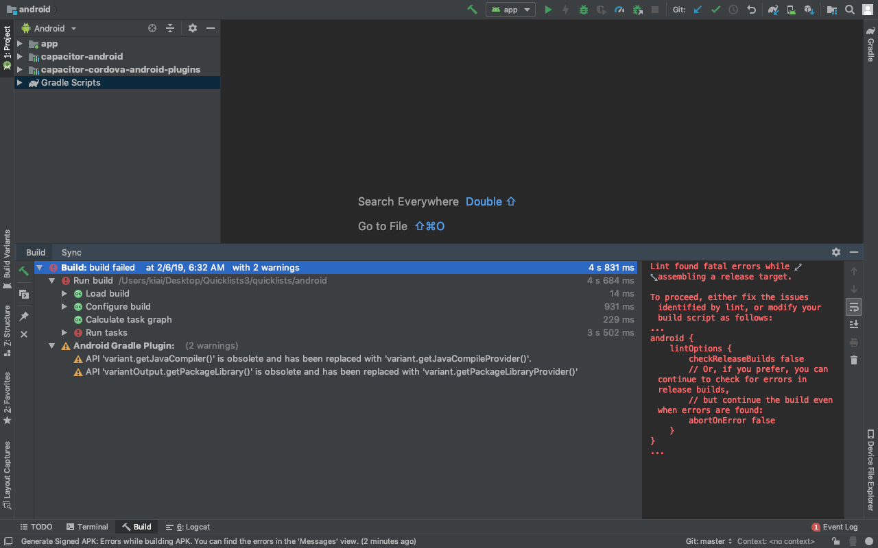 Error compiling signed APK · Issue #1202 · ionic-team/capacitor · GitHub