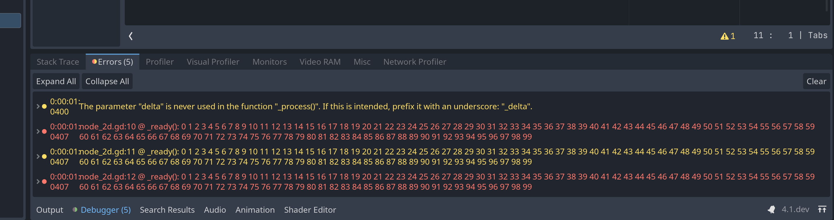 4.1, Overlapping multiline error/warning messages in Debugger (Tree node bug) · Issue #77067 ...
