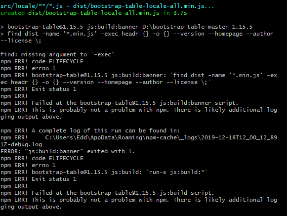 Help please, can't compile version 1.15.5 · Issue #4751 · wenzhixin ...