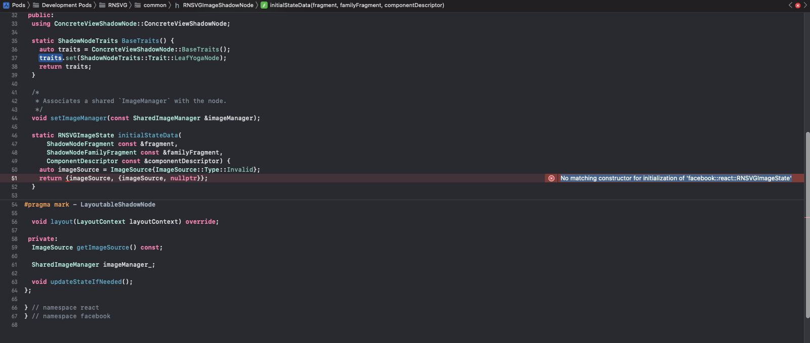 [rn 0 72 1 New Arch] Ios Build Error No Matching Constructor For