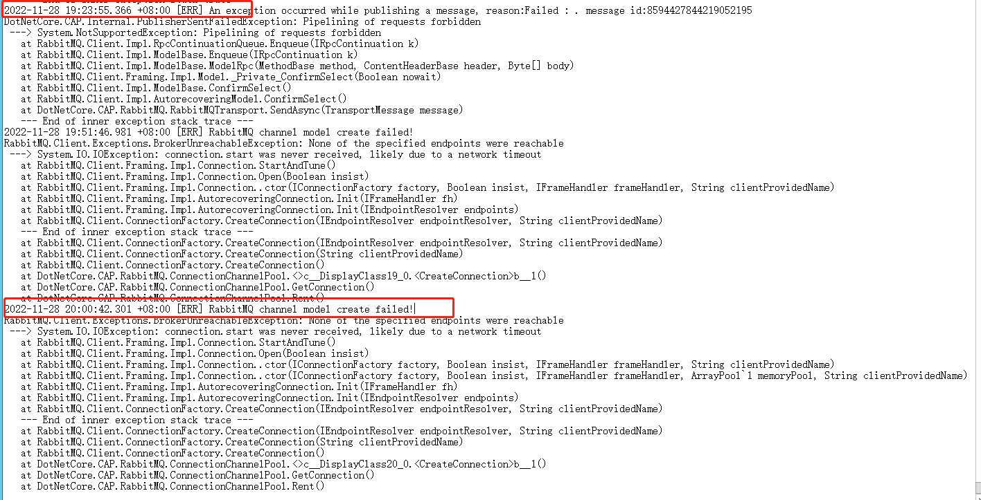 Pipelining of requests forbidden · Issue #1243 · dotnetcore/CAP · GitHub
