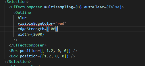 Type error about visibleEdgeColor when using outline. · Issue #187 · pmndrs/react-postprocessing ...
