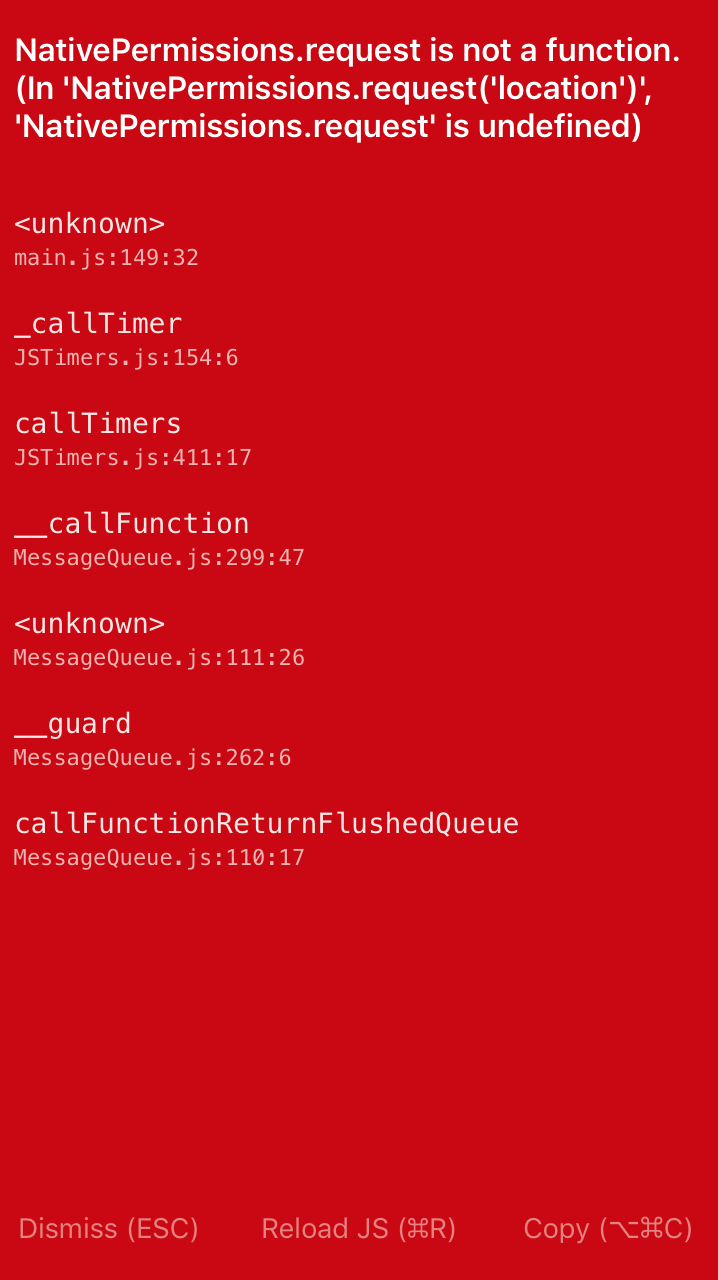 'Permissions.check is not a function' Error · Issue #193 · zoontek/react-native-permissions · GitHub
