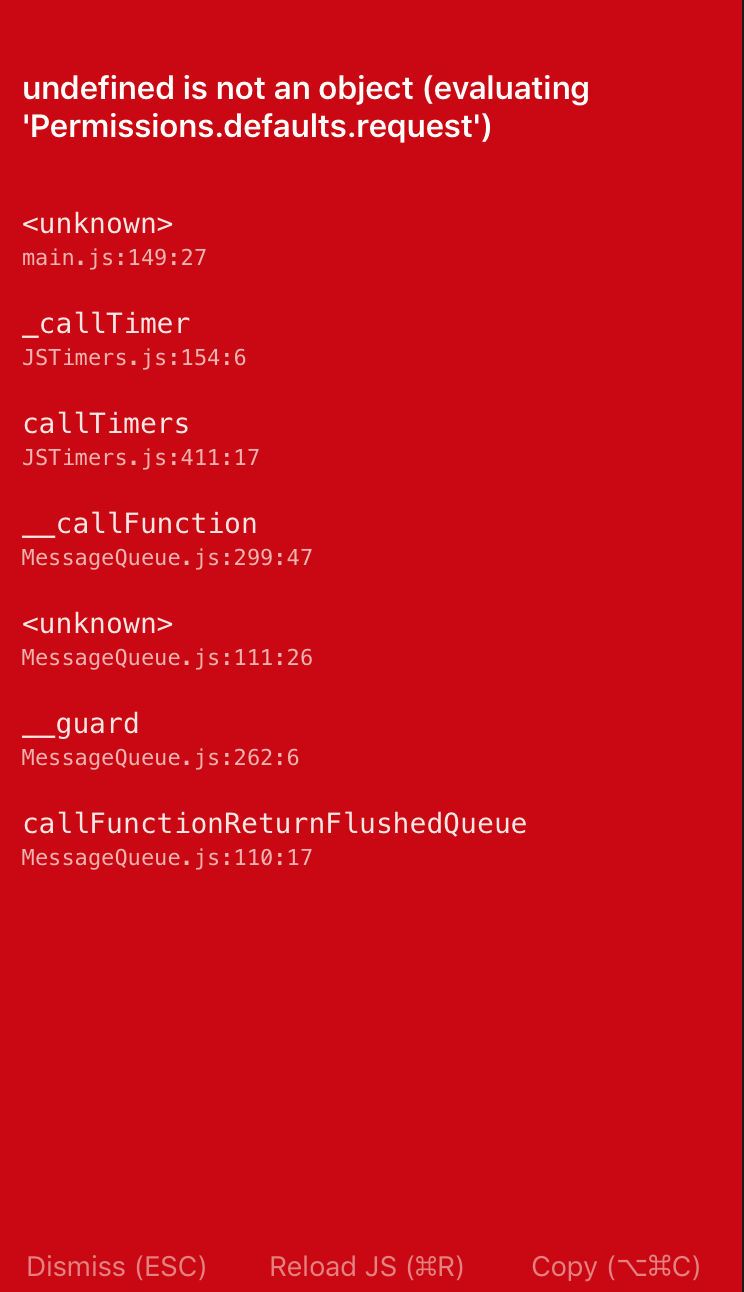 'Permissions.check is not a function' Error · Issue #193 · zoontek/react-native-permissions · GitHub