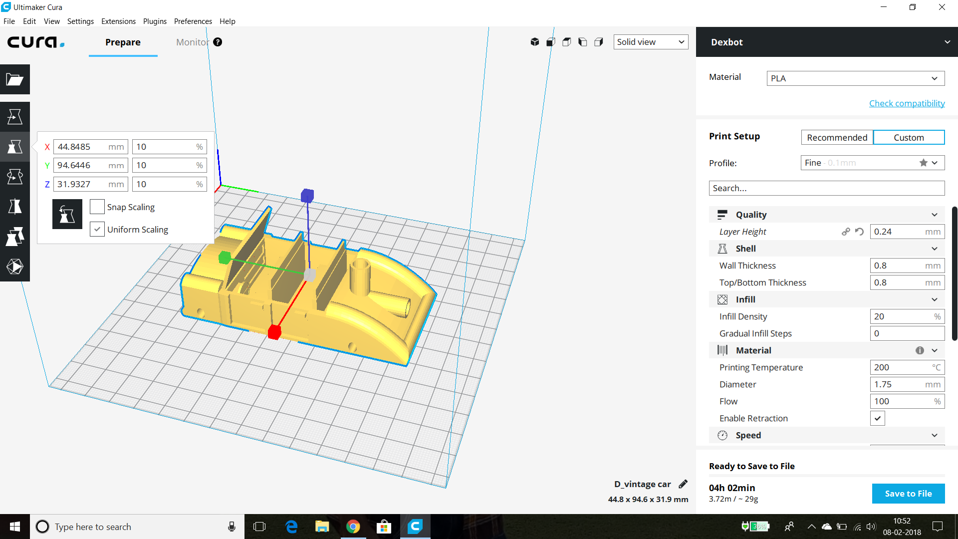 LAYER VIEW Issue in a CAR DESIGN. · Issue #3260 · Ultimaker/Cura · GitHub