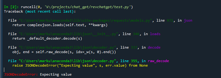 [BUG] Standard example from the wiki producing no output · Issue #166 · acheong08/ChatGPT · GitHub
