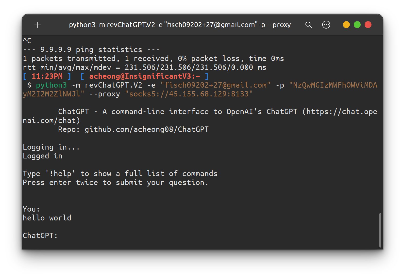 2.1.4版本加入proxy后可以取得access_token,但后面还有报错 · Issue #670 · acheong08/ChatGPT · GitHub