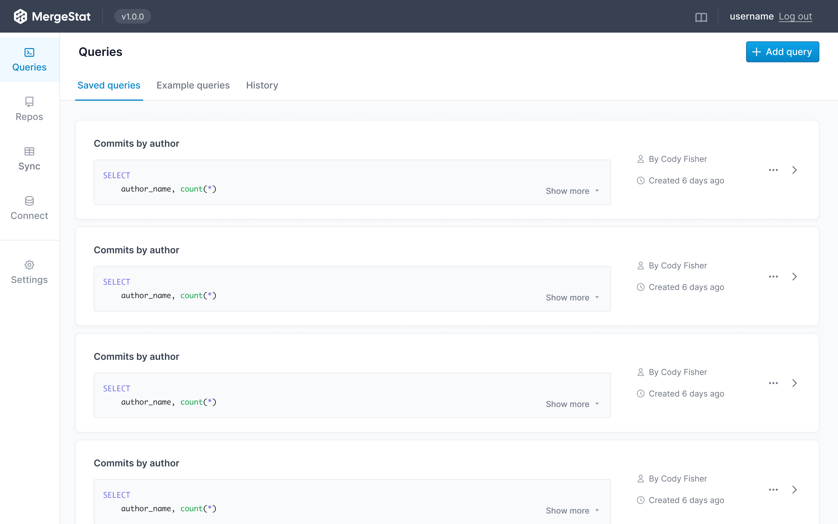 Implement the UI for direct SQL queries · Issue #88 · mergestat/mergestat · GitHub