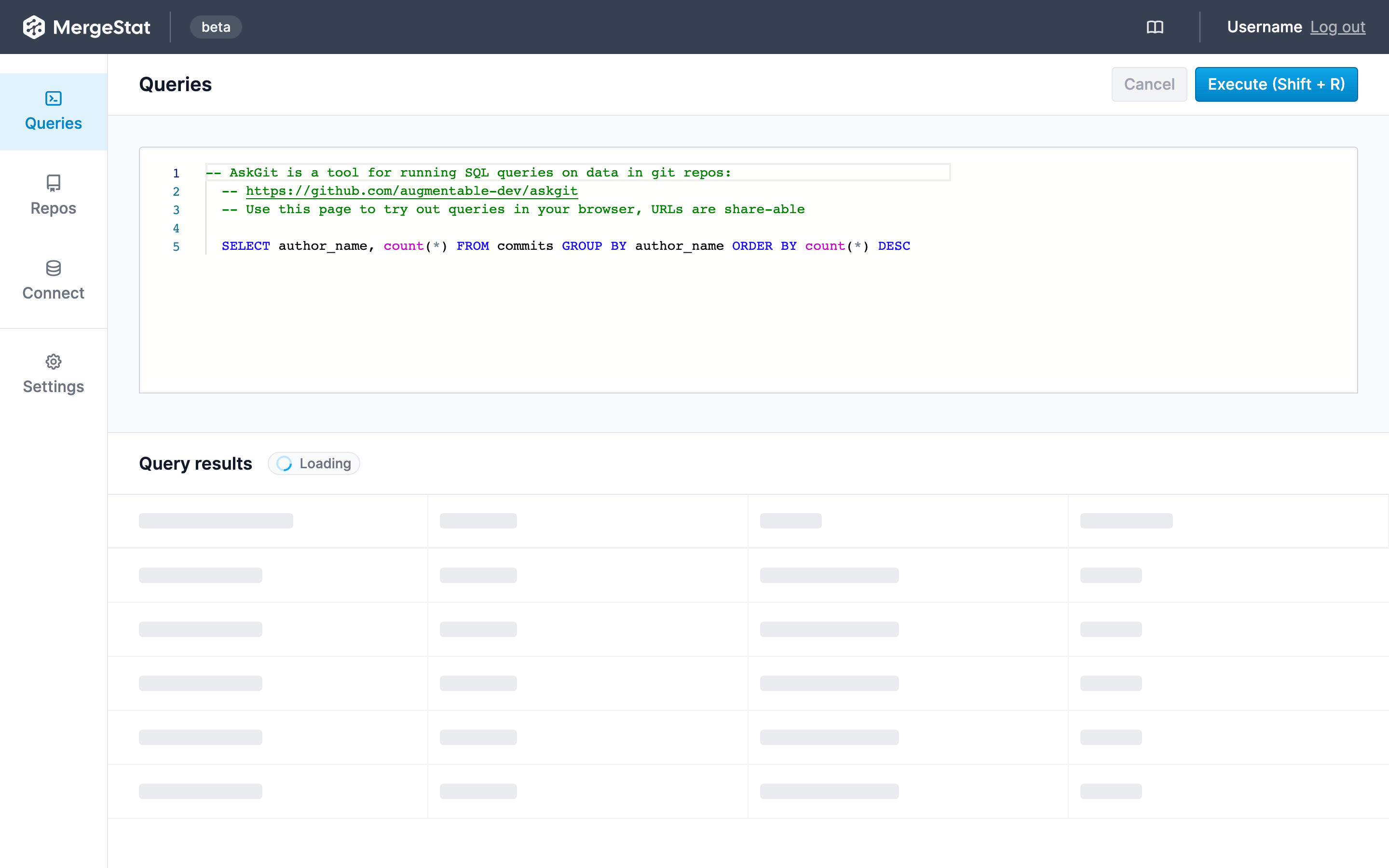 Implement the UI for direct SQL queries · Issue #88 · mergestat/mergestat · GitHub