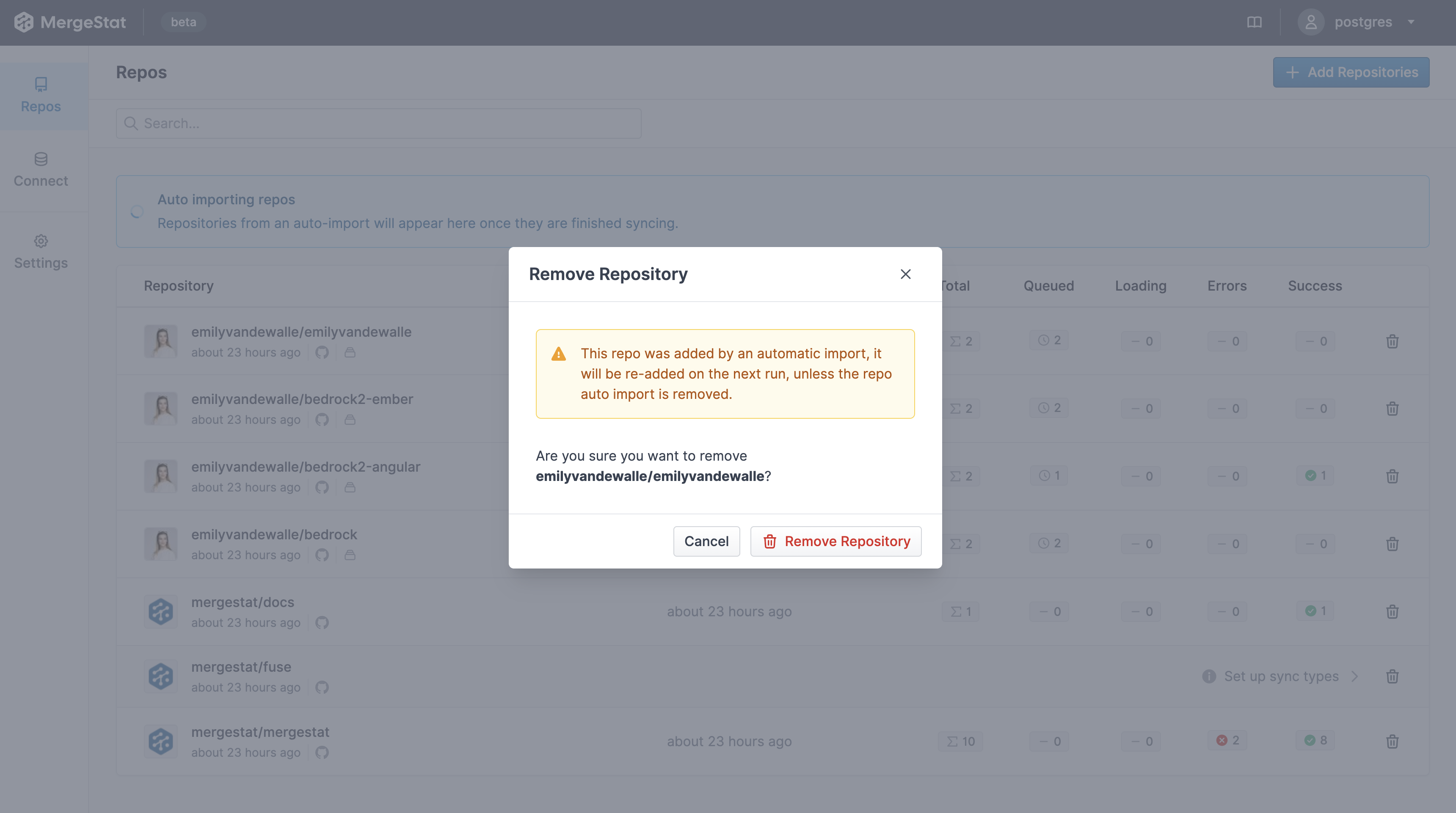 General refactoring and rethinking of the `/repos` table/page area · Issue #221 · mergestat ...