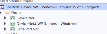"Device.Net - Windows Samples.sln" does not include SerialPort.Net project · Issue #181 ...