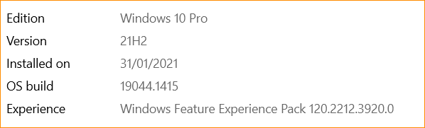 Installer: V0.53.1 not supported: Microsoft Windows [Version 10.0.19044 ...