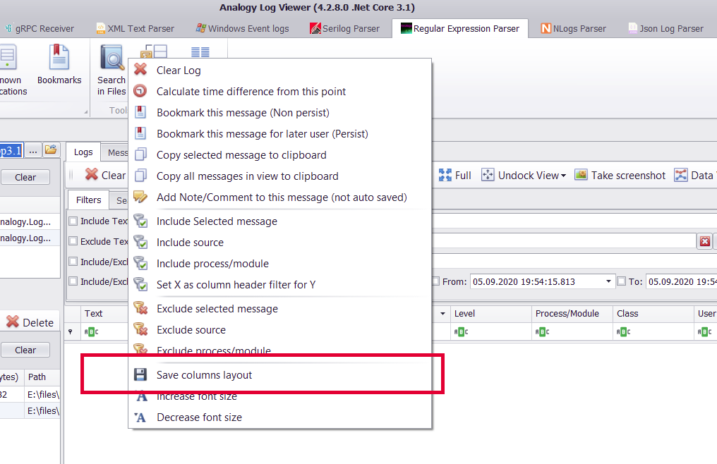 Filtering Message Layout Does Not Affect View And Keeps Resetting · Issue 417 · Analogy