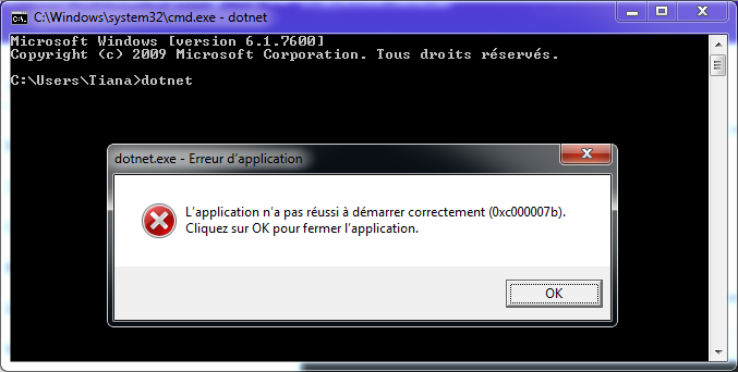 Dotnet error: the application failed to start correctly (0xc000007b ...