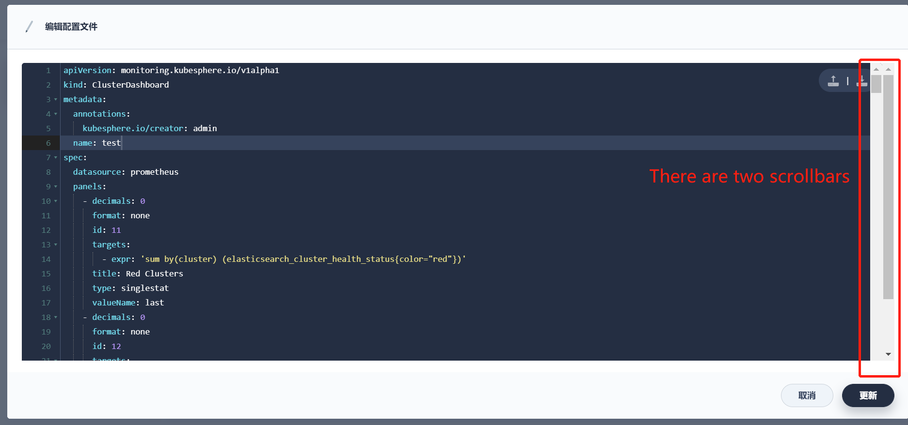 In the profile preview for the custom monitor, there are two scrollbars · Issue #3453 ...