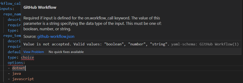 Input Type Of `choice` Is Not Parsing As A Valid Option Despite Github Documentation · Issue