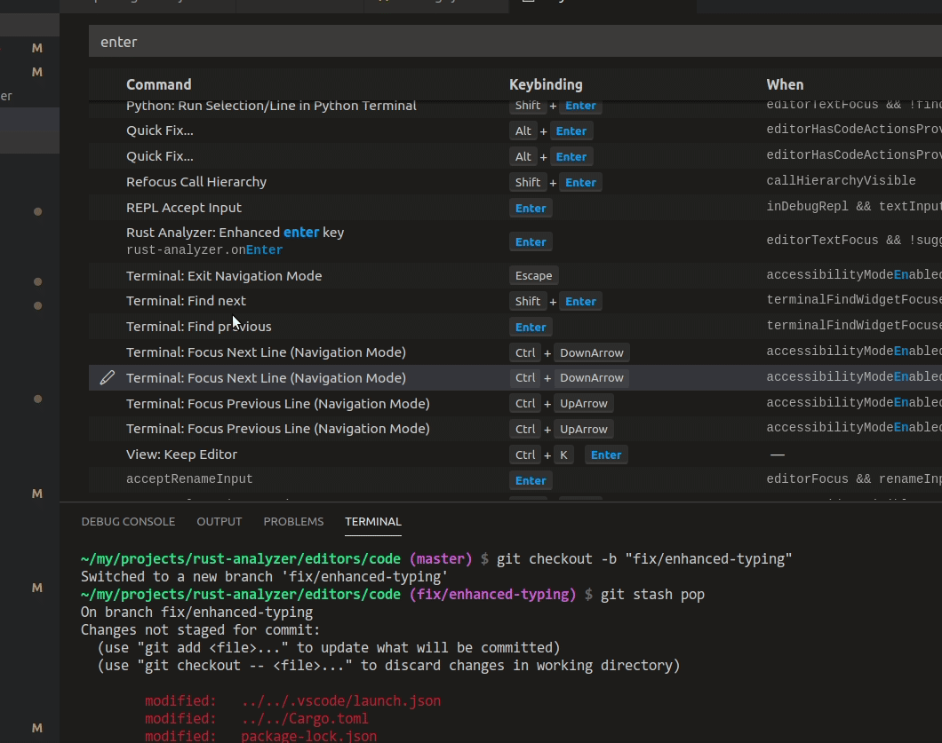 enableEnhancedTyping might be broken, vscode-vim issues · Issue #3013 · rust-lang/rust-analyzer ...