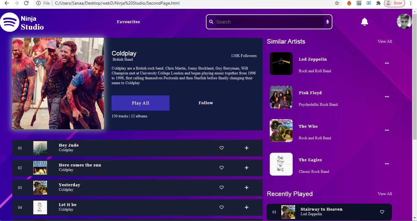 GitHub - nongpok/Ninja-Studio-Music-Player: Music player interface ...