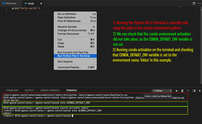 Conda Environment Activation Issue 462 Microsoft vscode python 