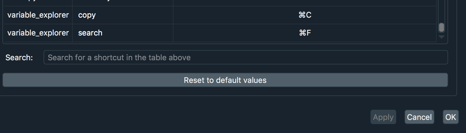 Variable explorer shortcuts not updated after configuration change ...
