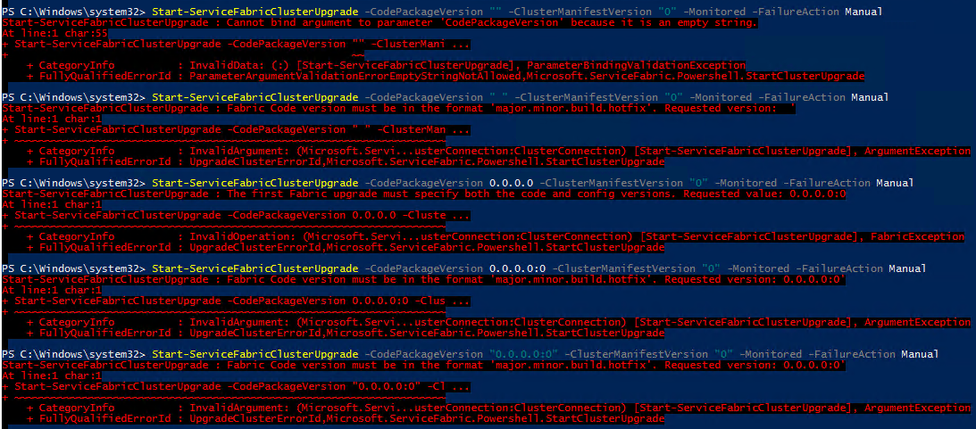 Cluster configuration upgrade of type StandAloneBaselineUpgradeState is ...