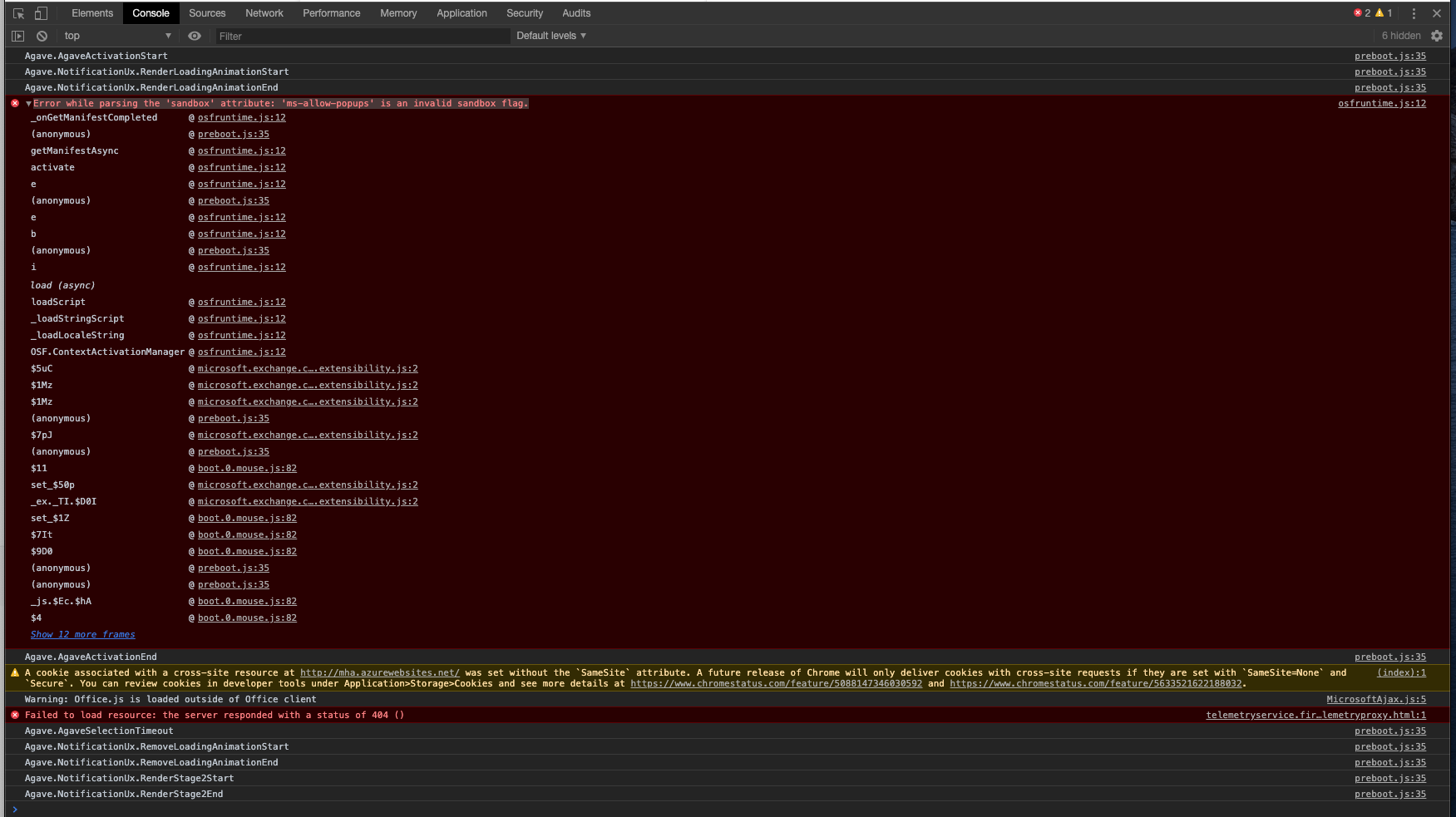Error while parsing the 'sandbox' attribute: 'ms-allow-popups' is an invalid sandbox flag. On ...