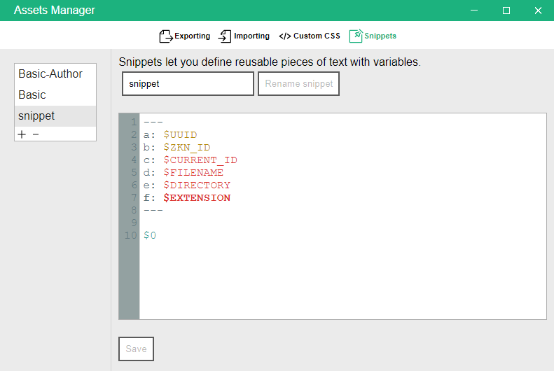 CURRENT_ID, FILENAME, DIRECTORY, EXTENSION snippet variables don't work · Issue #3822 · Zettlr ...