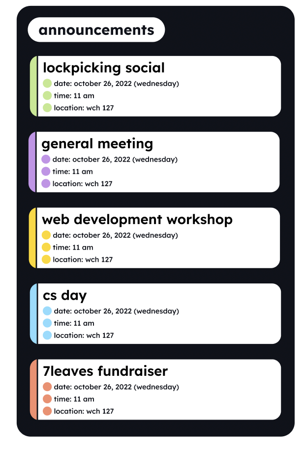 Add Announcements Title and Background · Issue #64 · acm-ucr/membership-portal · GitHub