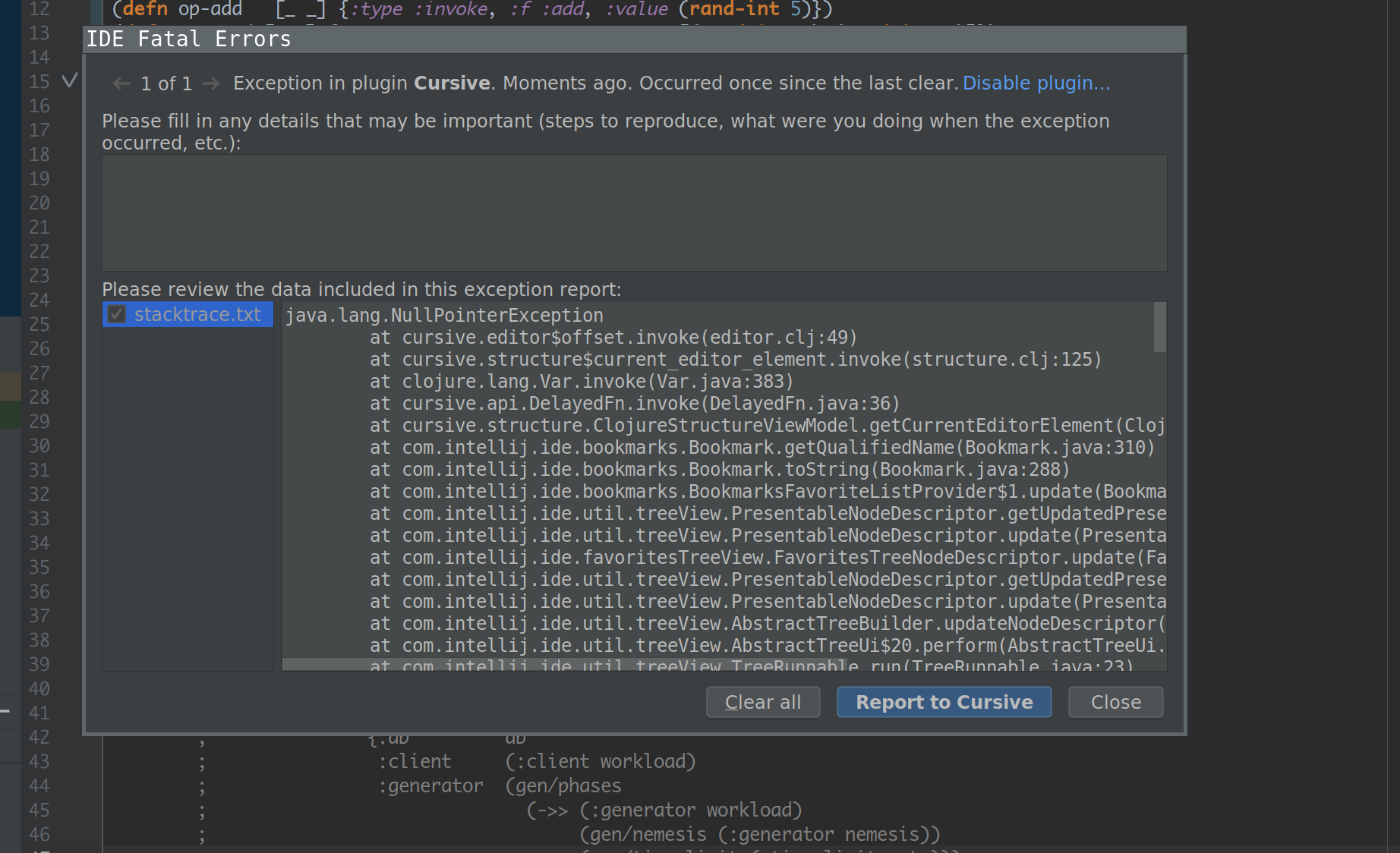 Cursive Conflicts With Intellijs Favourite Bar · Issue 2121 · Cursive Idecursive · Github