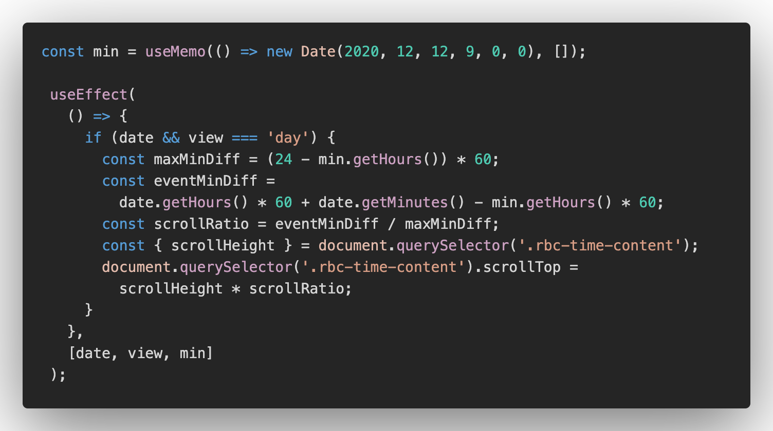 scrollToTime with min does not work · Issue #1128 · jquense/react-big-calendar · GitHub